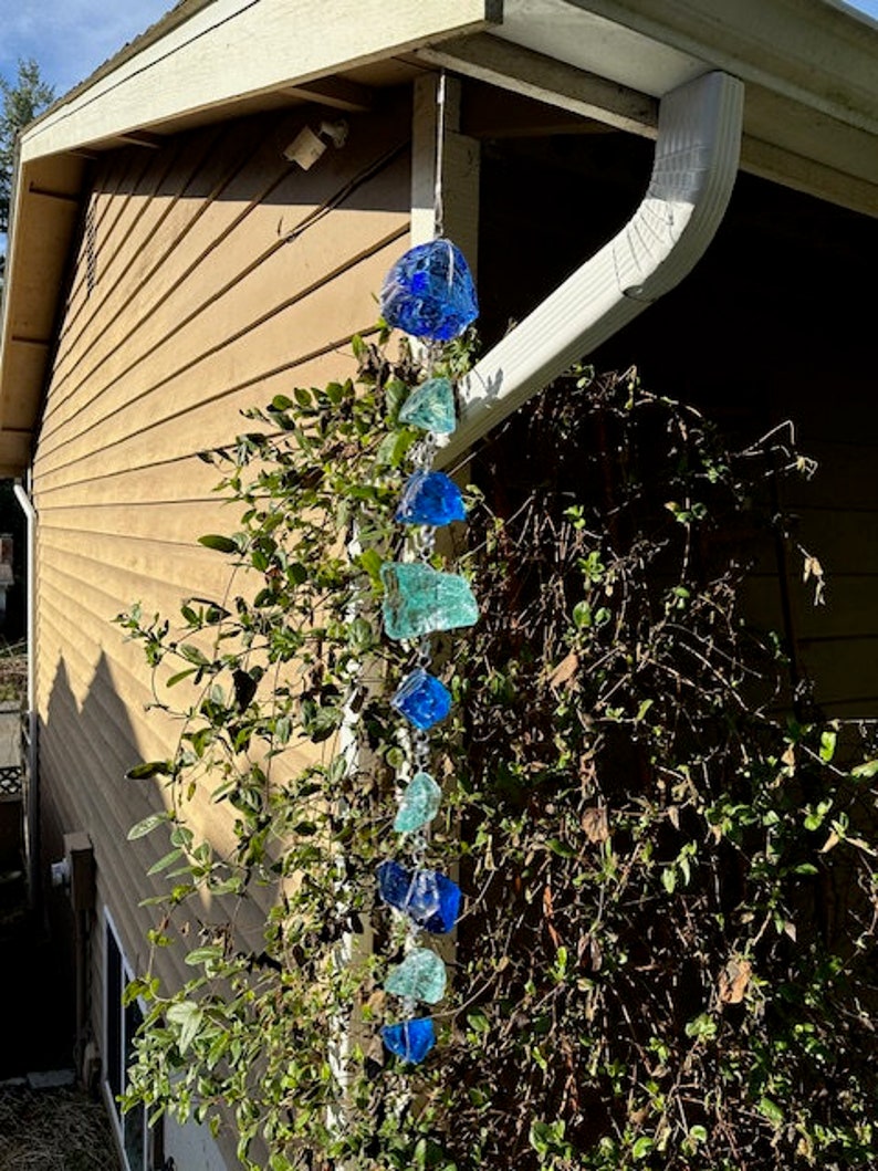 Gleaming Glass - Hanging Glass Cullet Garden Sculpture/garland - Etsy