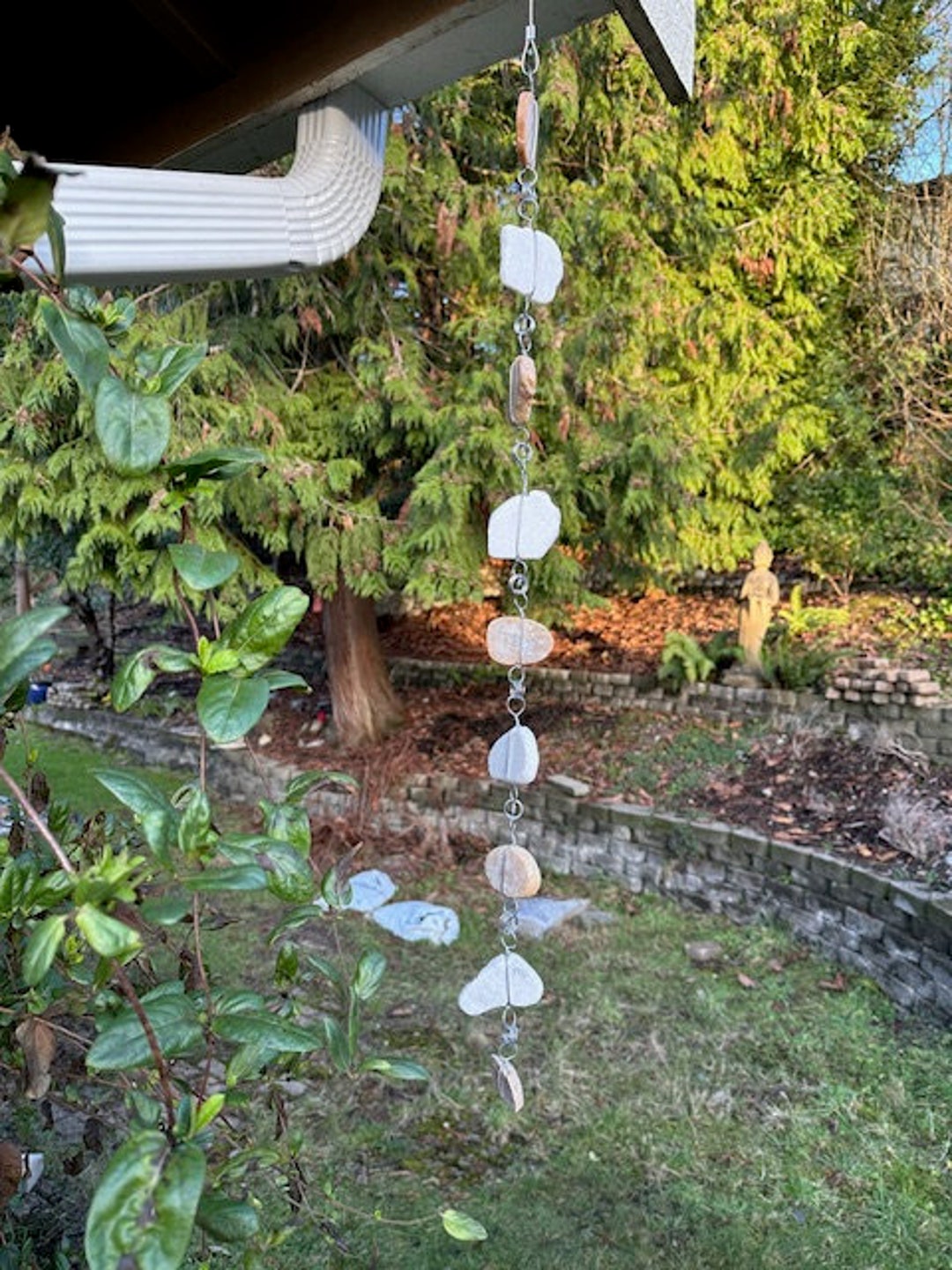 Raining Rocks - Hanging Flat Slab Stone Garden Sculpture/garland - Etsy