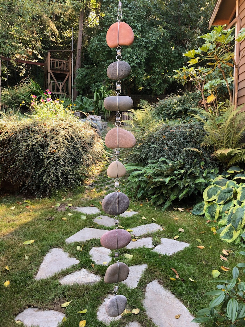 Raining Rocks - Hanging Stone Garden Sculpture/garland - Etsy