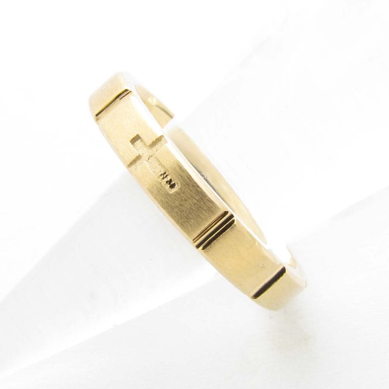 RR2006-S Sterling Silver 925 Solid Rosary Ring Cross Dull | Etsy