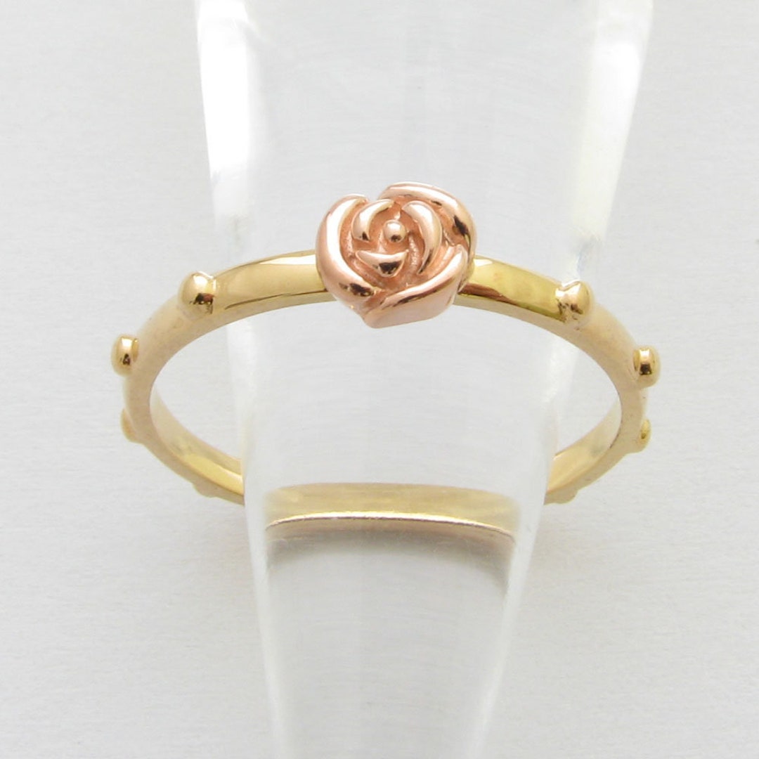 RR2048-S Rose Sterling Silver 925 Solid Rosary Ring Cross - Etsy