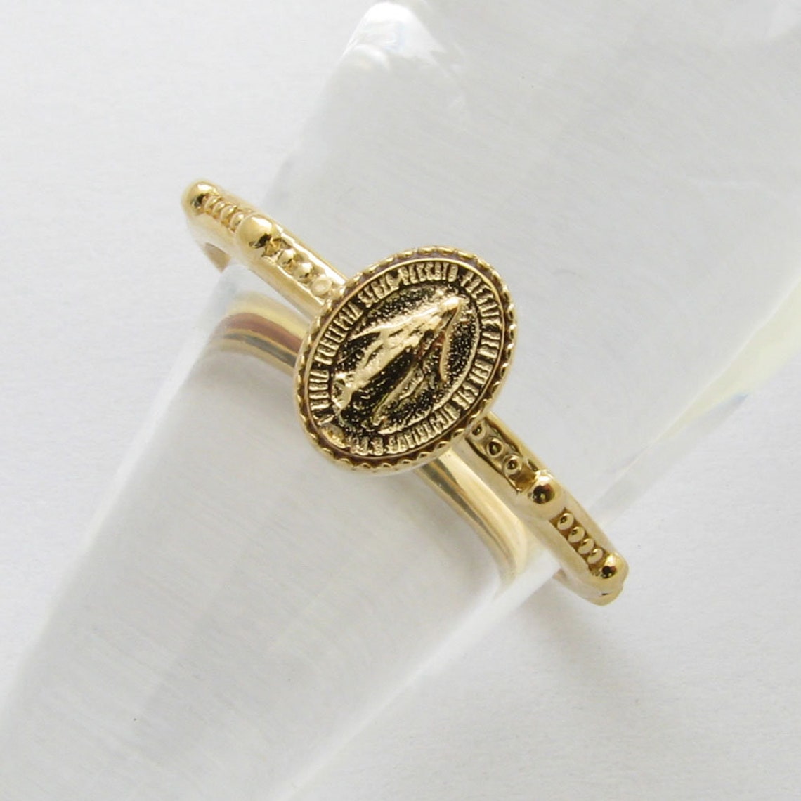 RR2050-S Rose Sterling Silver 925 Solid Rosary Ring Miracrus | Etsy