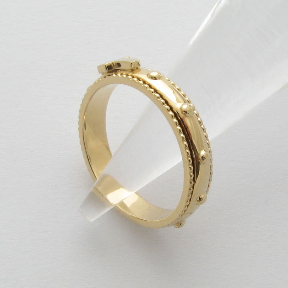 RR2023-S Sterling Silver 925 Solid Rosary Ring Spinning | Etsy