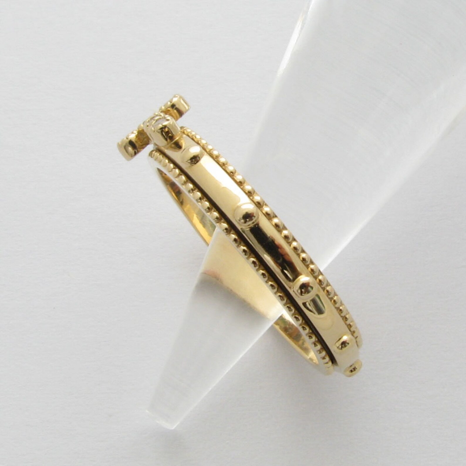 RR2025-S Sterling Silver 925 Solid Cubic Spinning Rosary Ring - Etsy