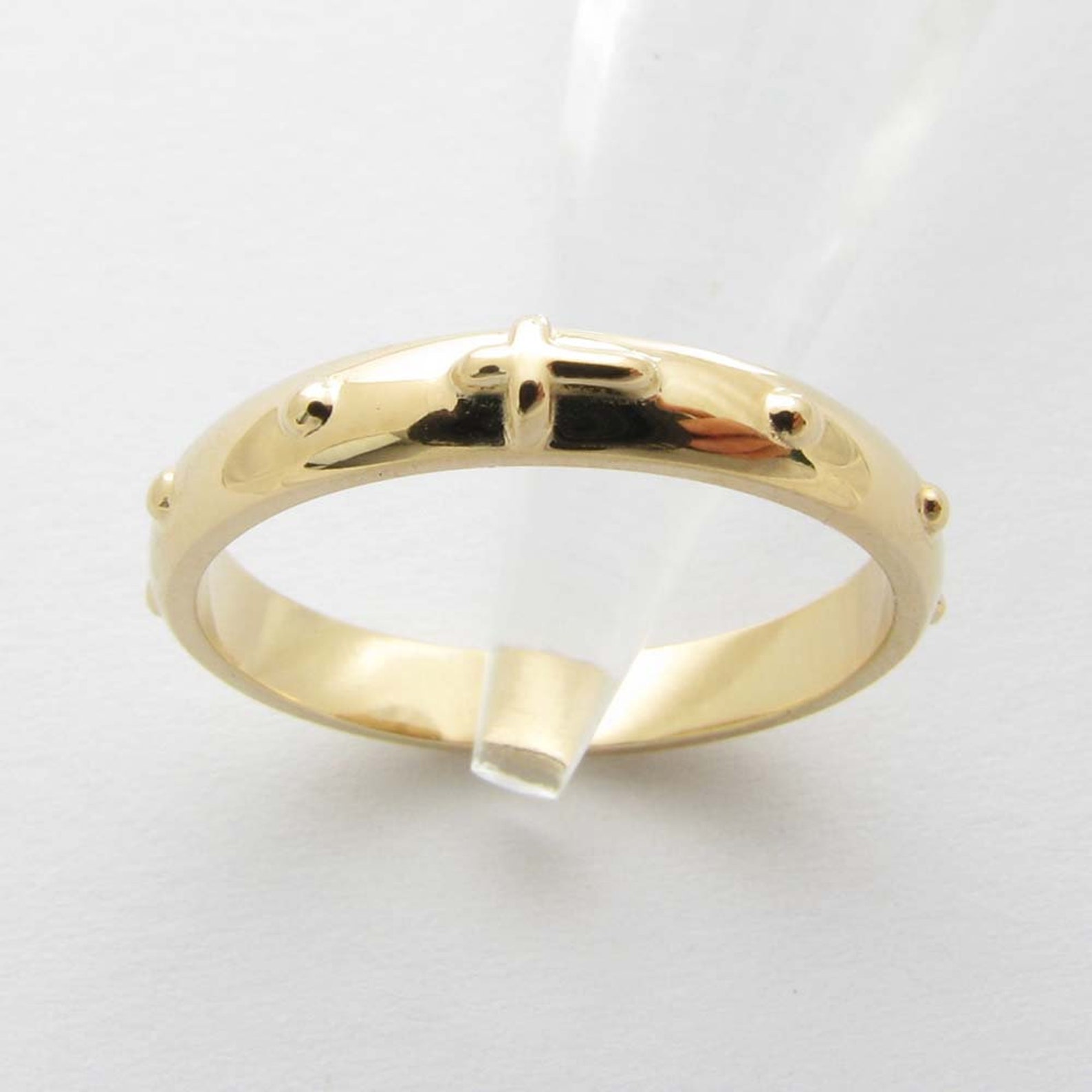 RR2013 Rosaire Ring 14K 18K Croix dor massif | Etsy