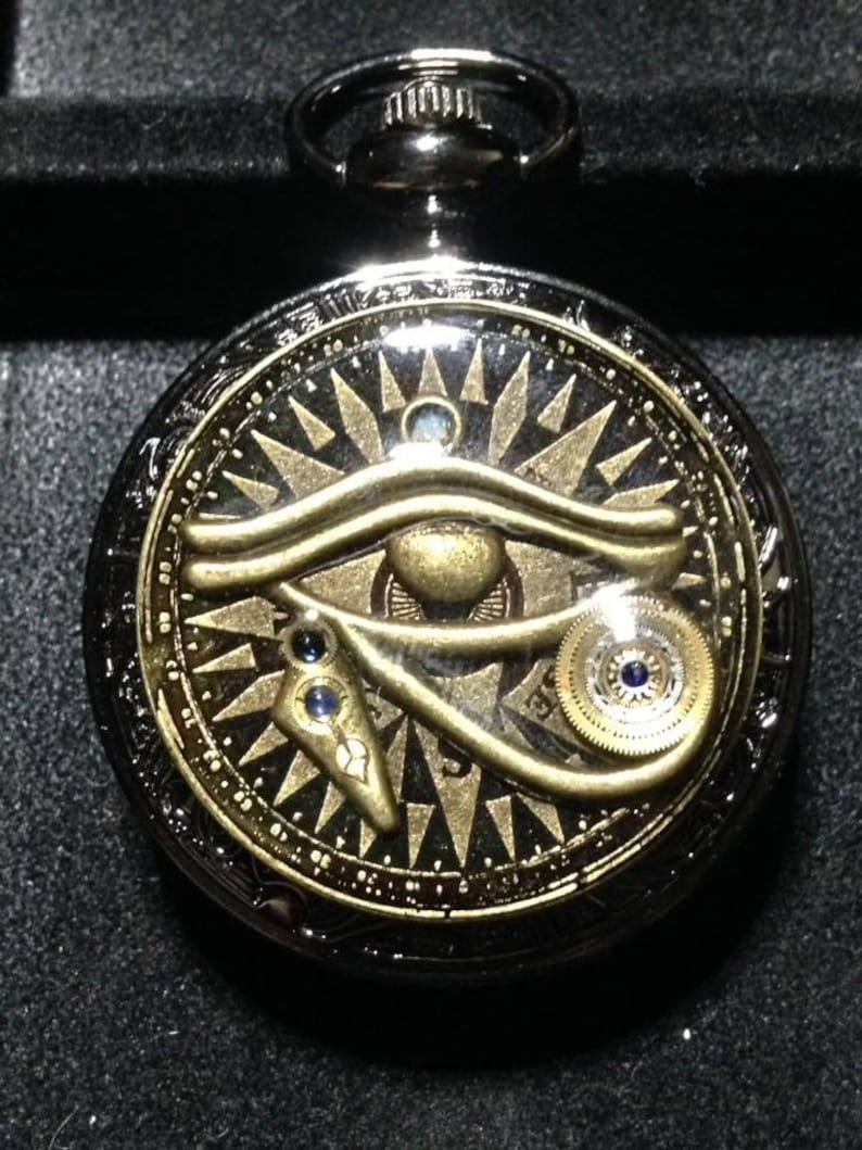 Moon Glory Gears Mechanical Pocket Watch, Eye of Horus - Etsy