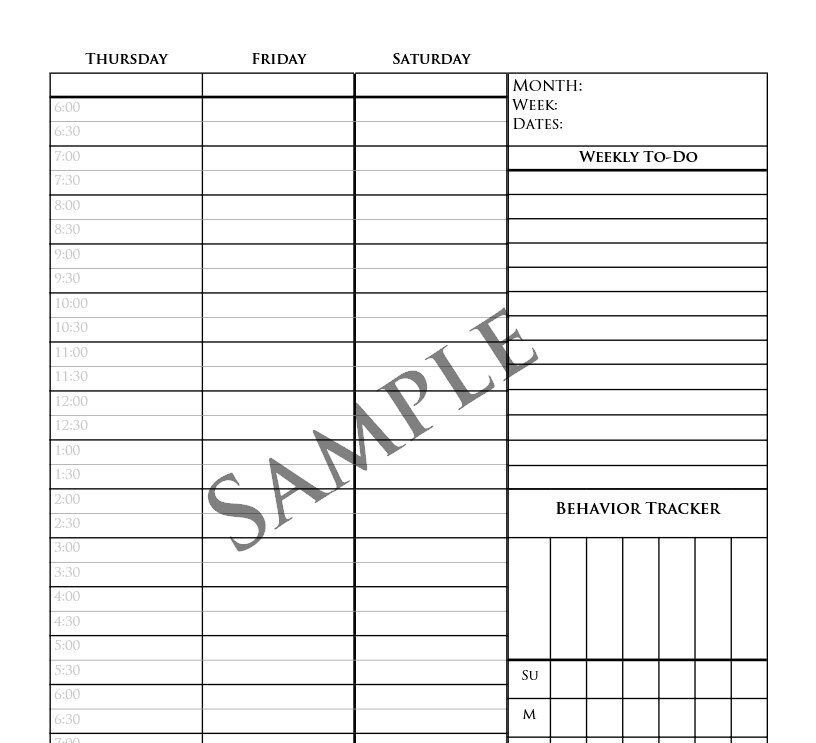 Printable Self Management Planner Pages, Appointment Book, Day Planner ...