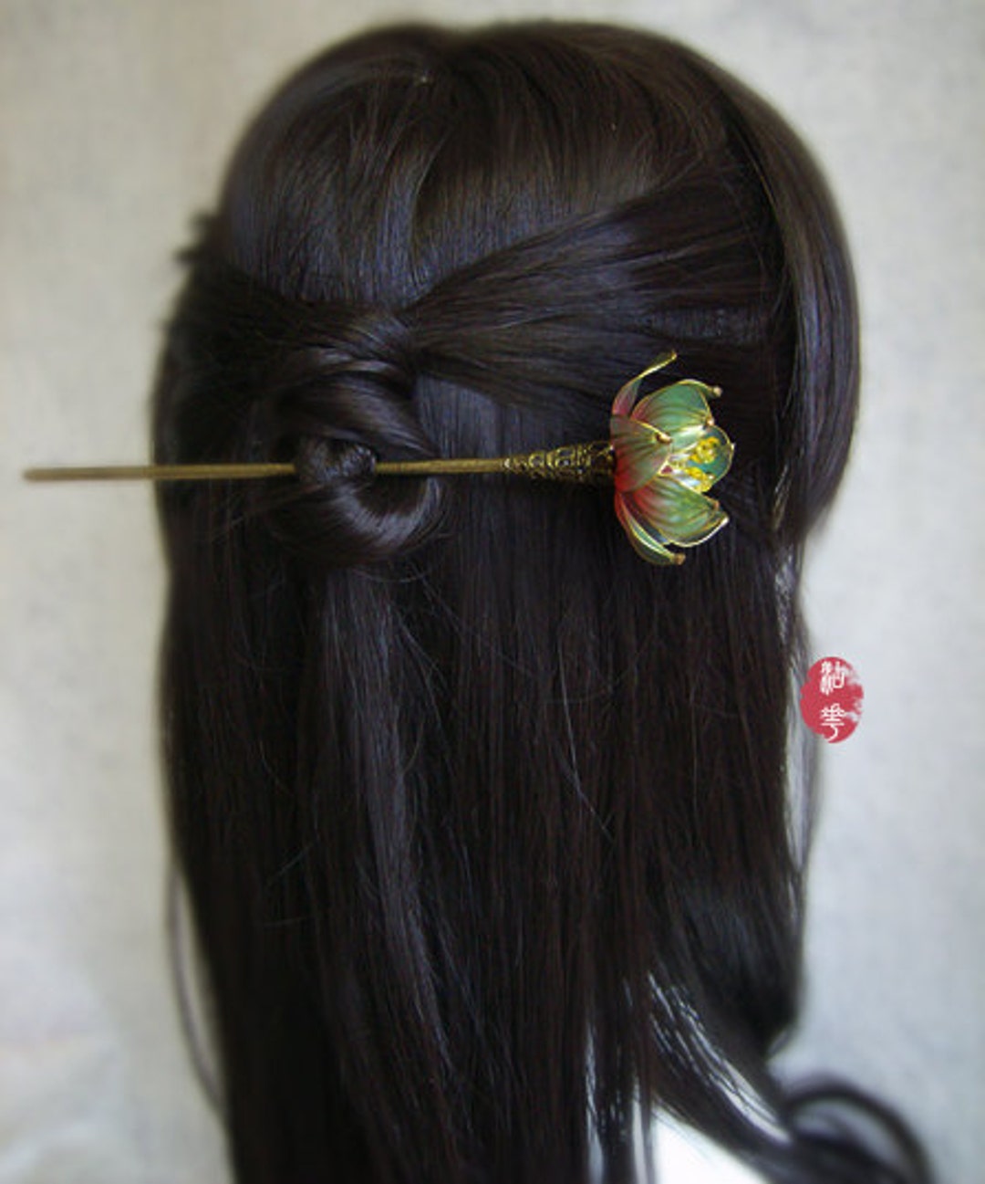 Blue Water Lily Hair Stick， Lotus Hairpin，hanfu Hair Pin，retro Hair ...