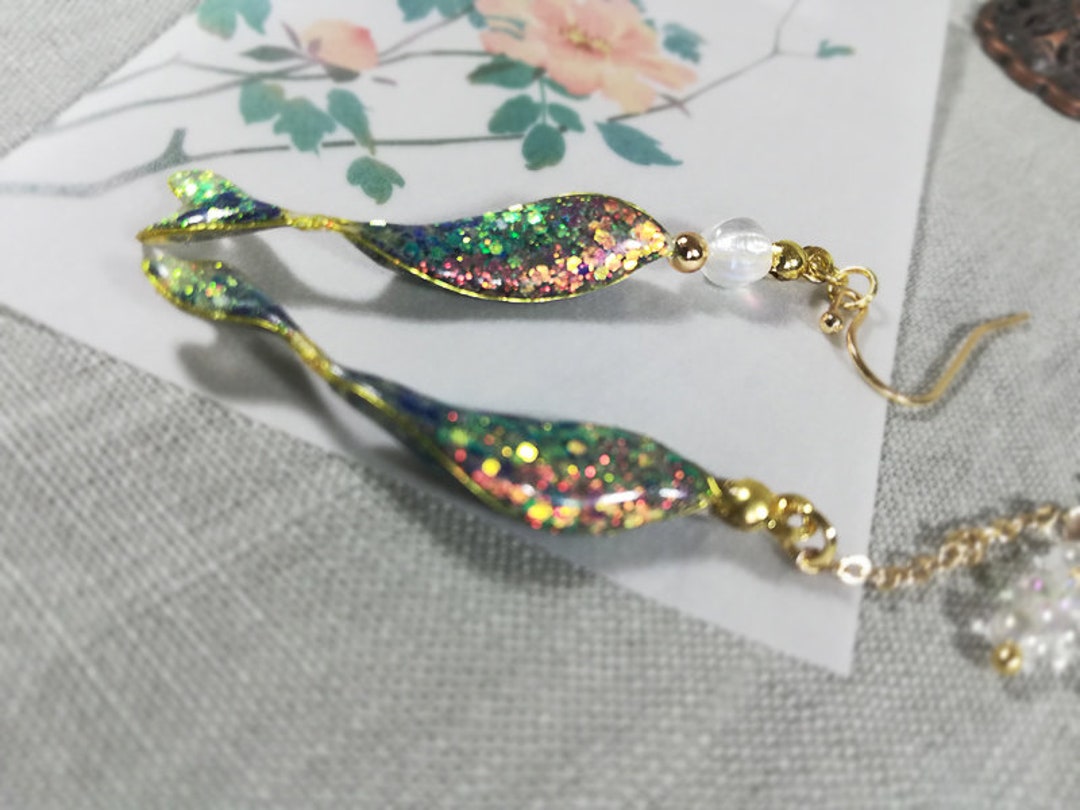 Colorful Fish Earrings, Koi Carp Ear Clips, Brocade Carp Earrings ...