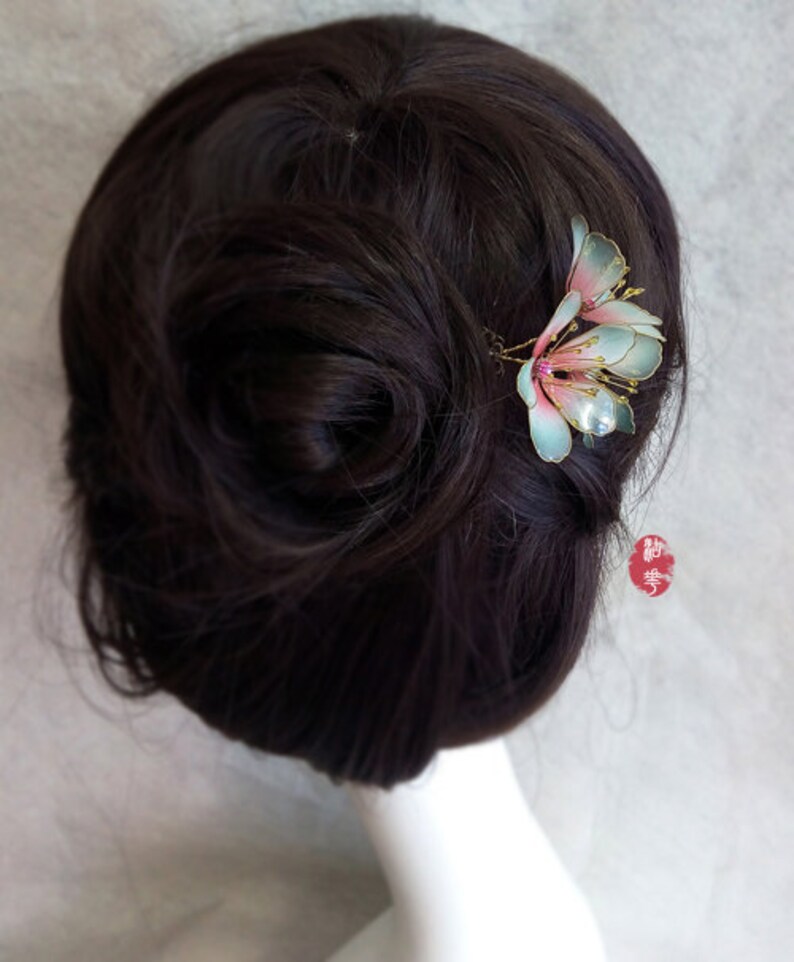 Peach Blossoms in Spring Hair Stick，elegant Hair Stick，retro Hair Clips ...