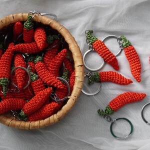 Chili Pepper Keychains // Crochet Keychains - Etsy
