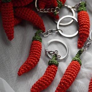 Chili Pepper Keychains // Crochet Keychains - Etsy