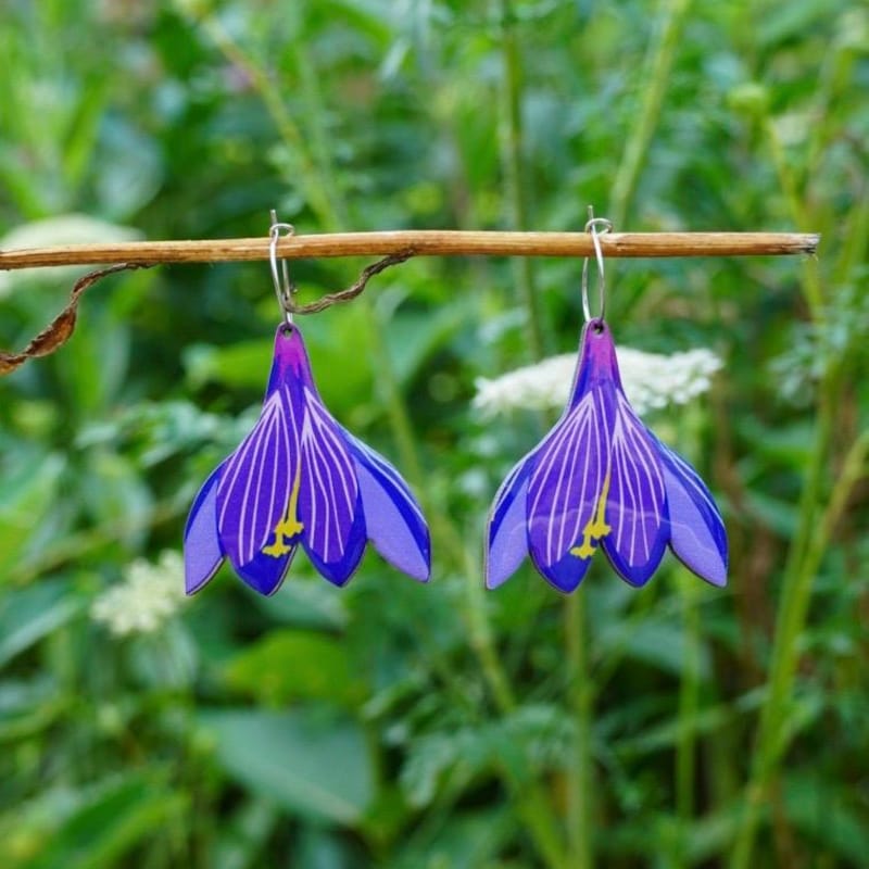 Crocus Flower Earrings - Etsy