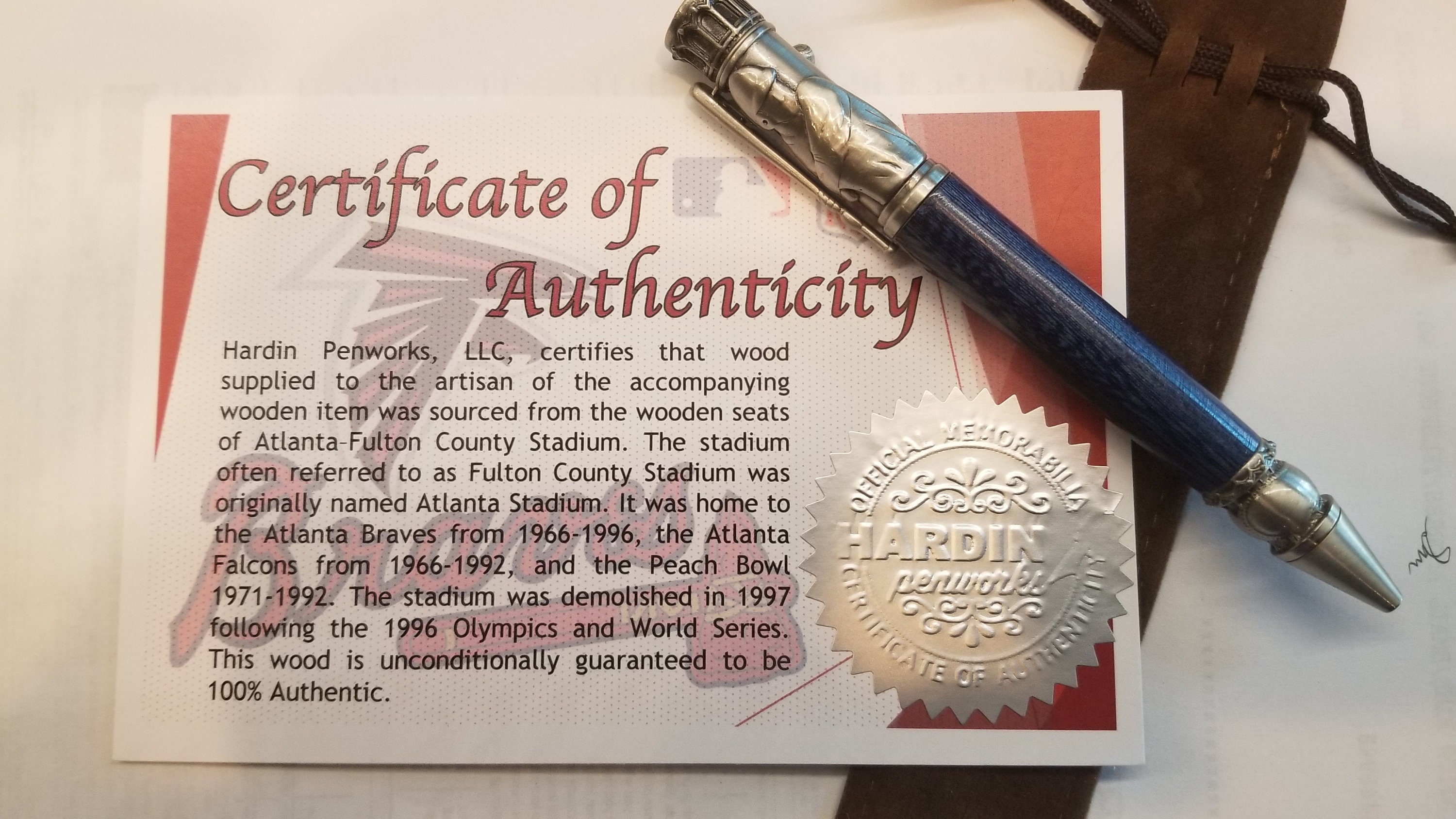 Atlanta Braves Pen Made With Wood From Atlanta Fulton County Stadium ...