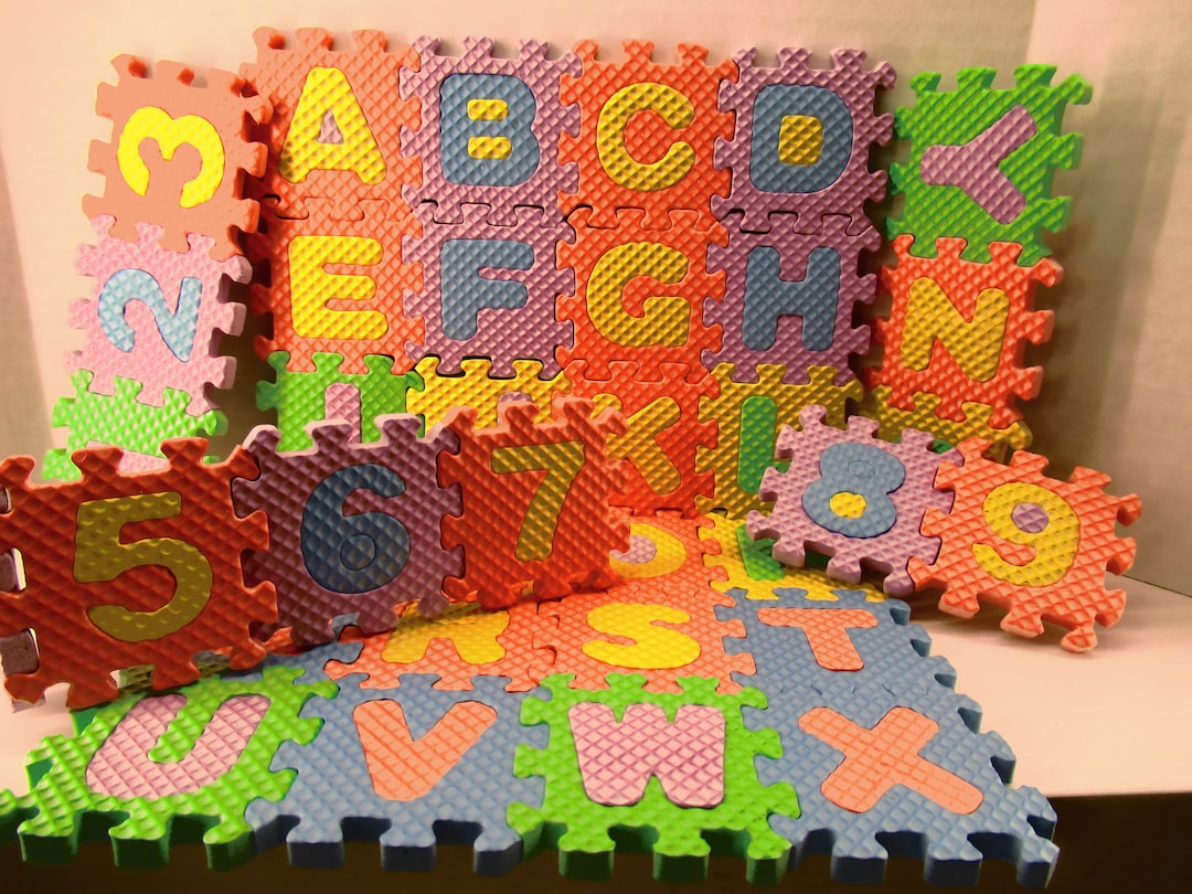 Alphabet Numbers Foam Eva Floor Mat 36 Piece Puzzle Building Blocks 1:6 ...