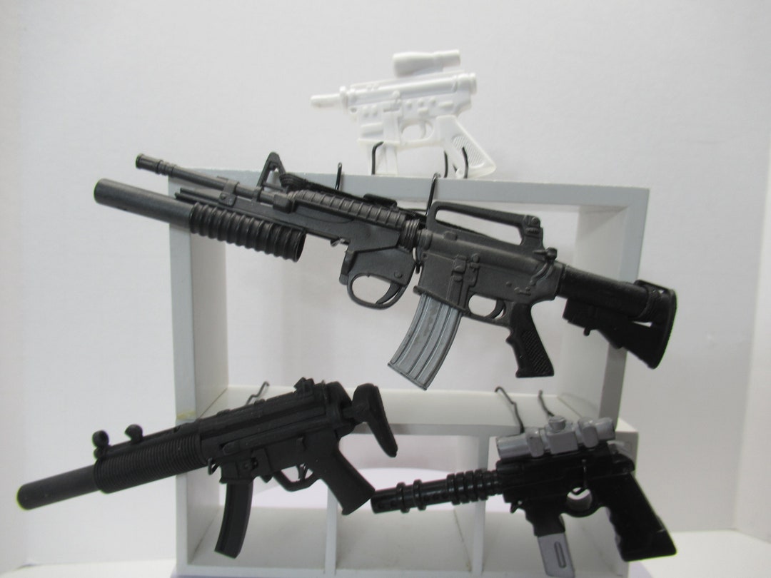 Mini Gun Rifles for Play Scale 1:6 Scale Action Figures Army Marines ...