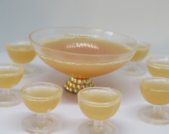 Mosser Ice Blue Carnival Glass Mini Punch Bowl - Etsy