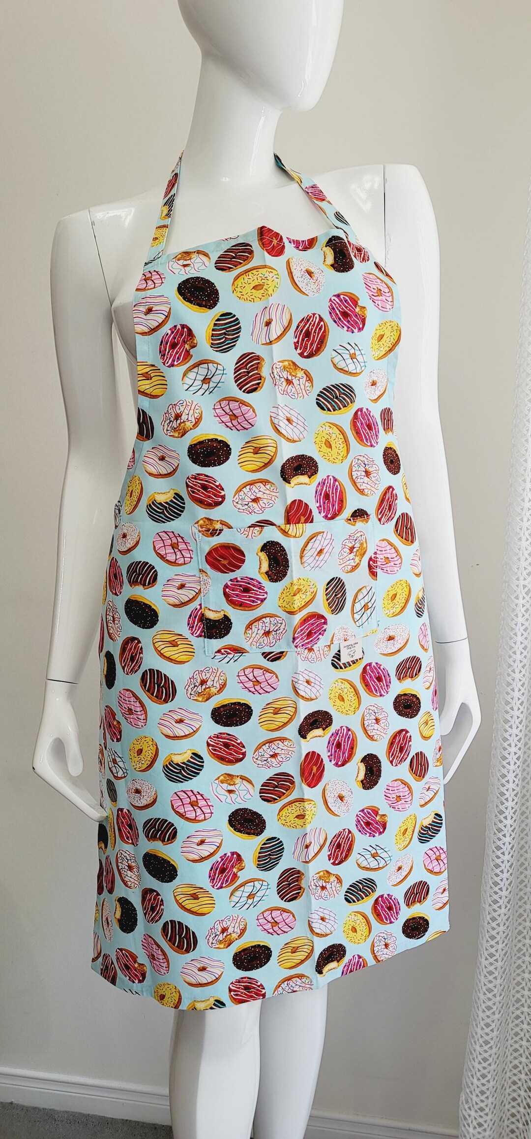 Donut Turquiose Apron With Front Pocket - Work / Uberats / BBQ / Garden ...