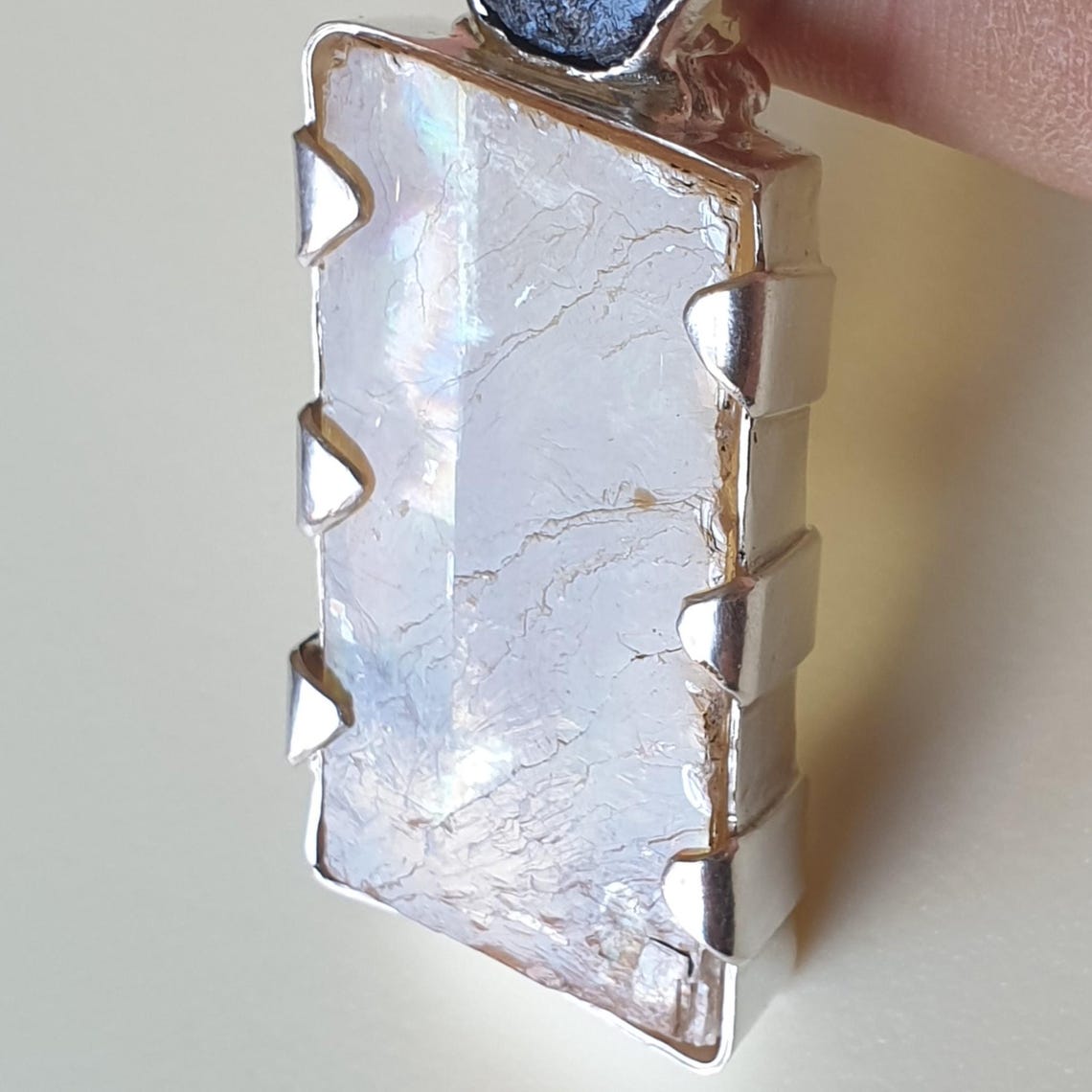 Iceland Spar Calcite With Raw Blue Sapphire and Herkimer Diamond ...