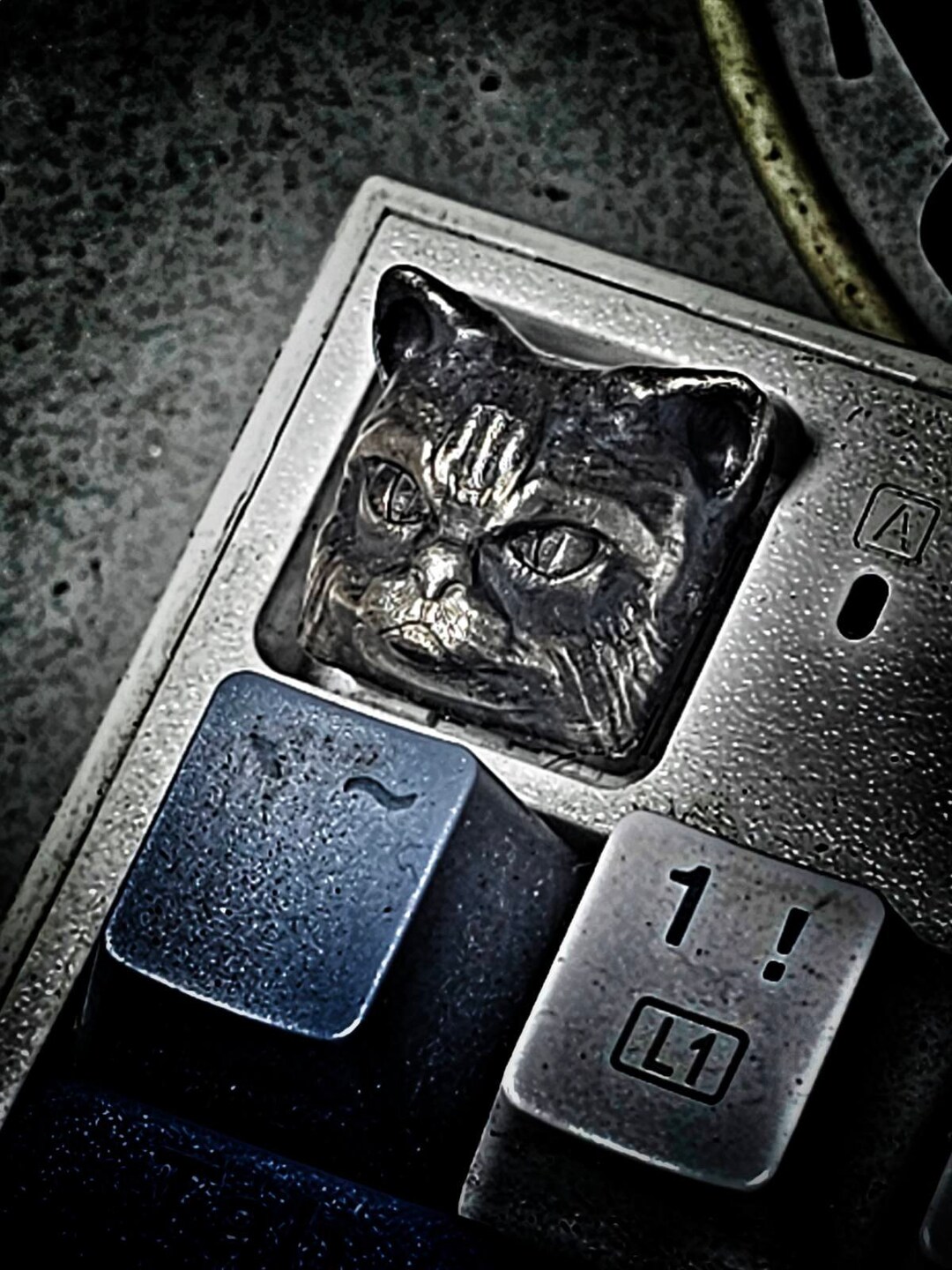 Sterling Silver Cat Keycap for Mechanical Keyboards - Etsy