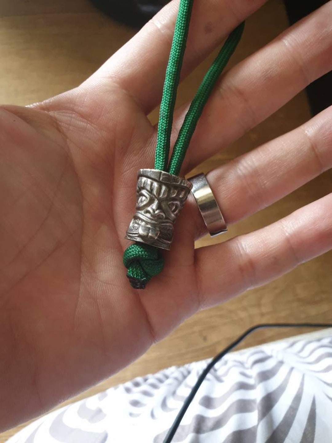 Handcrafted Tiki Bead: Pewter or Brass, Lanyard/bracelet Bead - Etsy