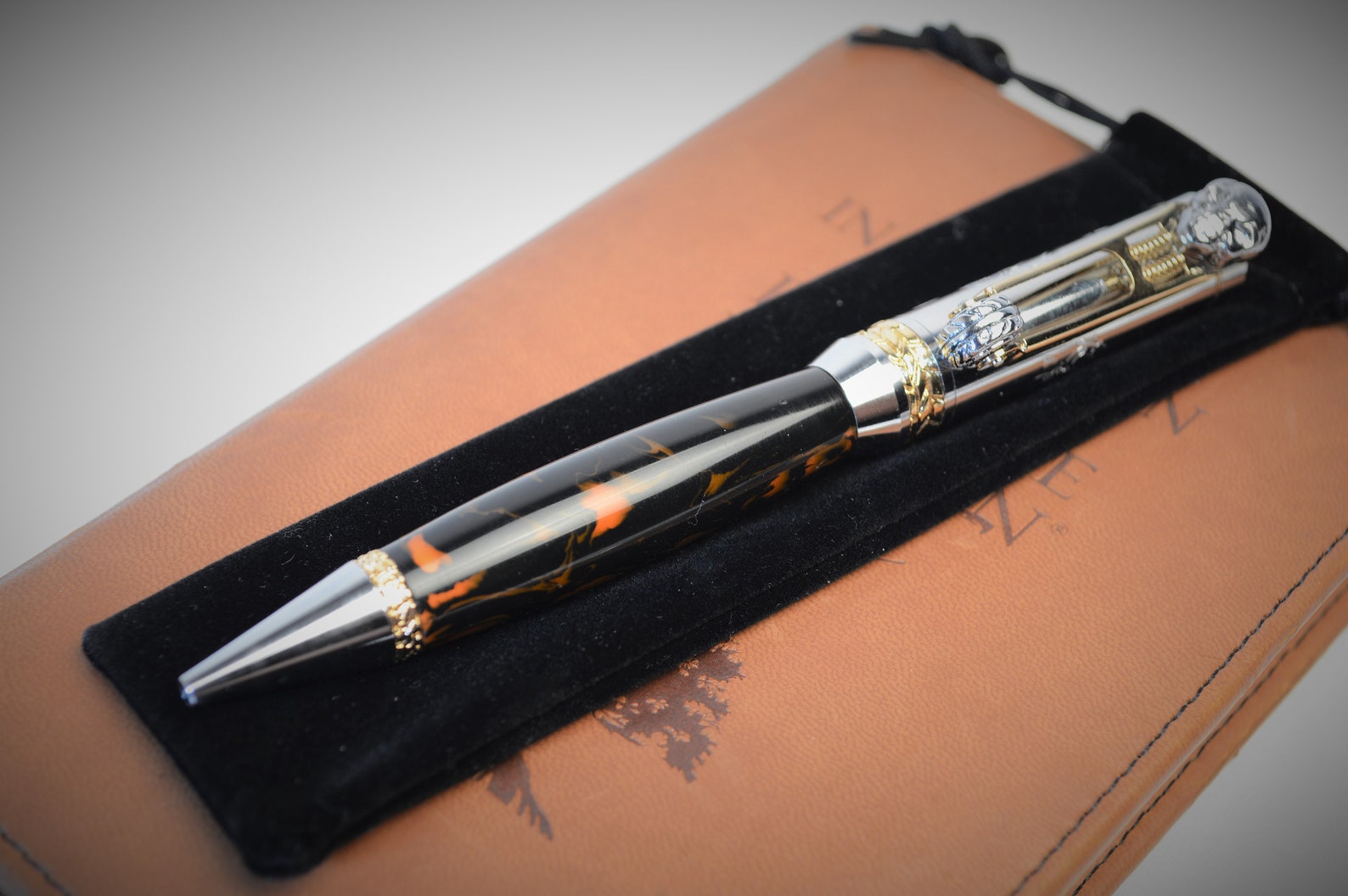 Motorcycle Pen Made With Black and Orange Acrylic. - Etsy