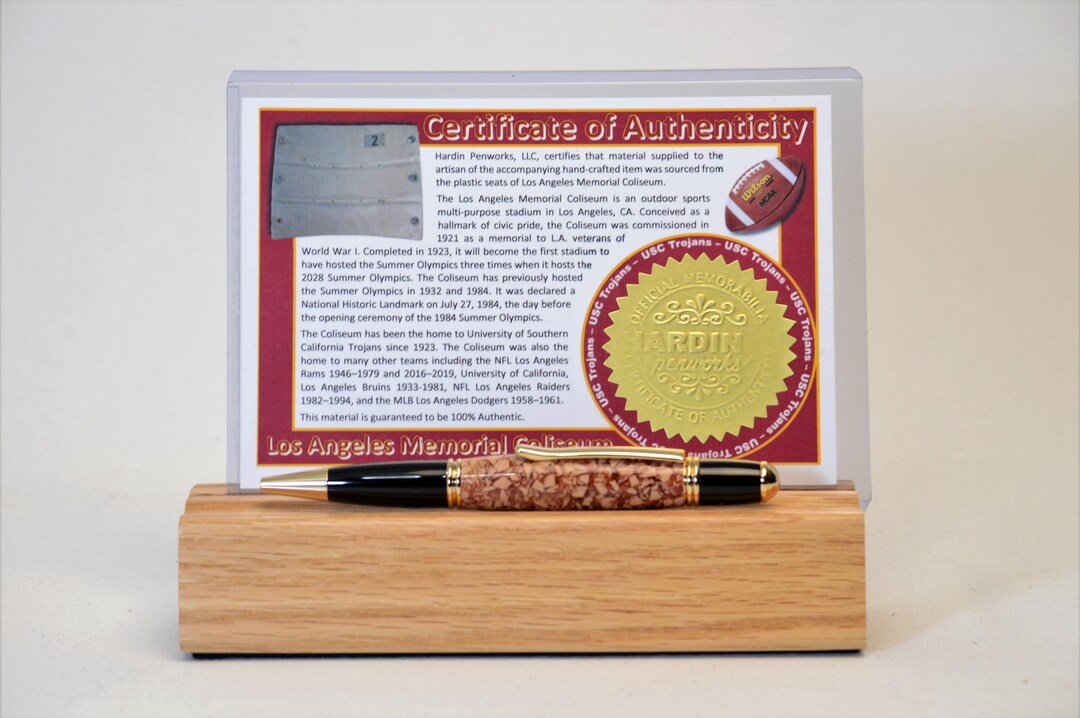 Handcrafted Pen Made From the Plastic Seats of LA Coliseum - USC - Etsy