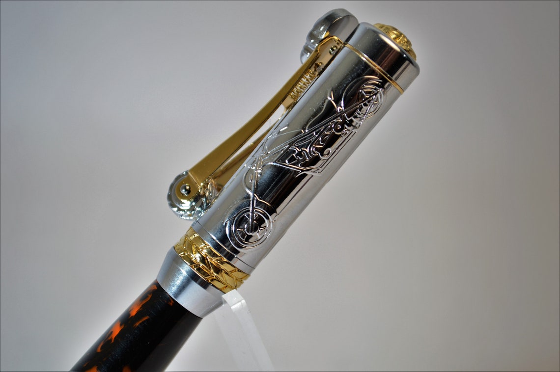 Motorcycle Pen Made With Black and Orange Acrylic. - Etsy