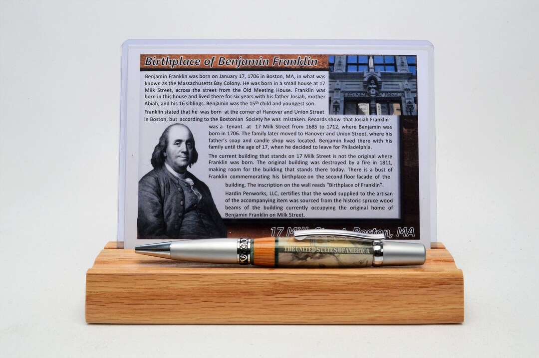 Elegant Twist Pen Made With Wood From the House at the Site of Franklin ...