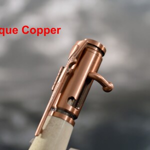 Deer Antler Bolt Action Bullet Pen in Gold, Antique Copper, Gun Metal ...