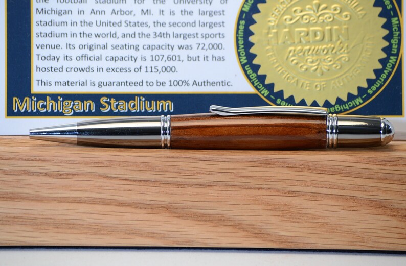 University of Michigan Chrome and Gunmetal Twist Pen Made From - Etsy
