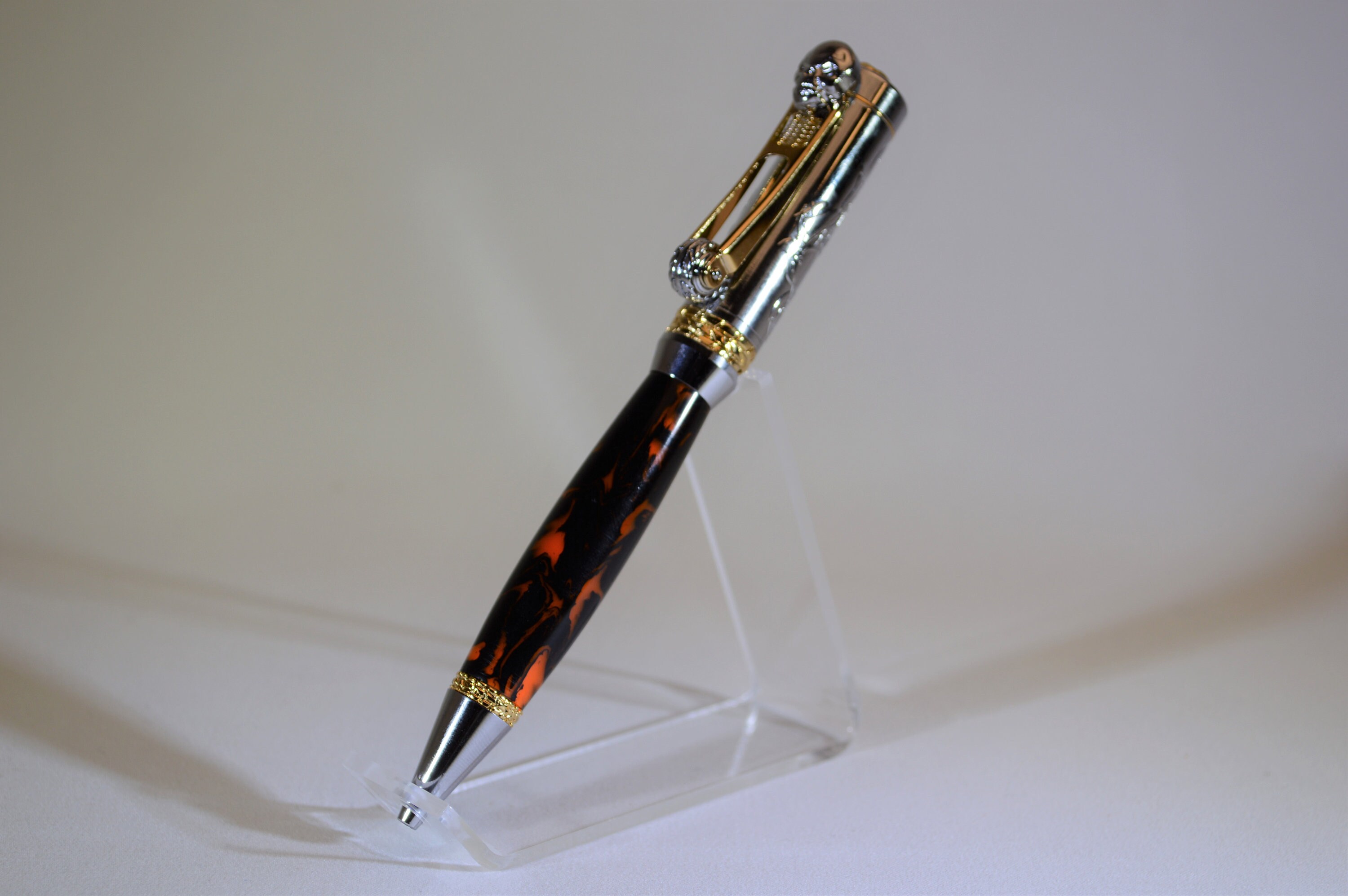 Motorcycle Pen Made With Black and Orange Acrylic. - Etsy