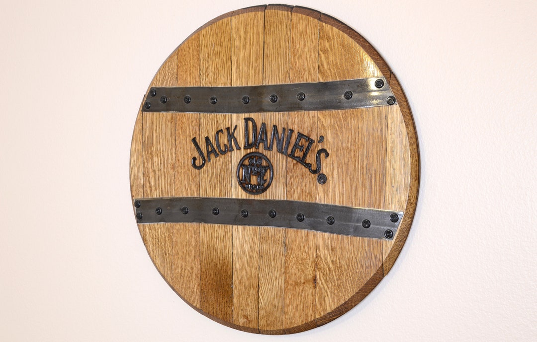 Whiskey Barrel Head Wall Hanging, Wall Art From A Used Jack Daniels Oak ...