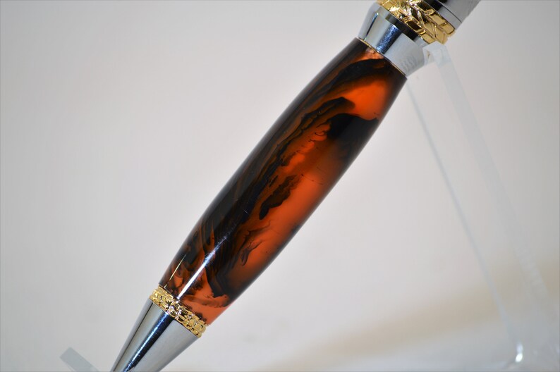 Motorcycle Pen Made With Black and Orange Acrylic With Eagle - Etsy