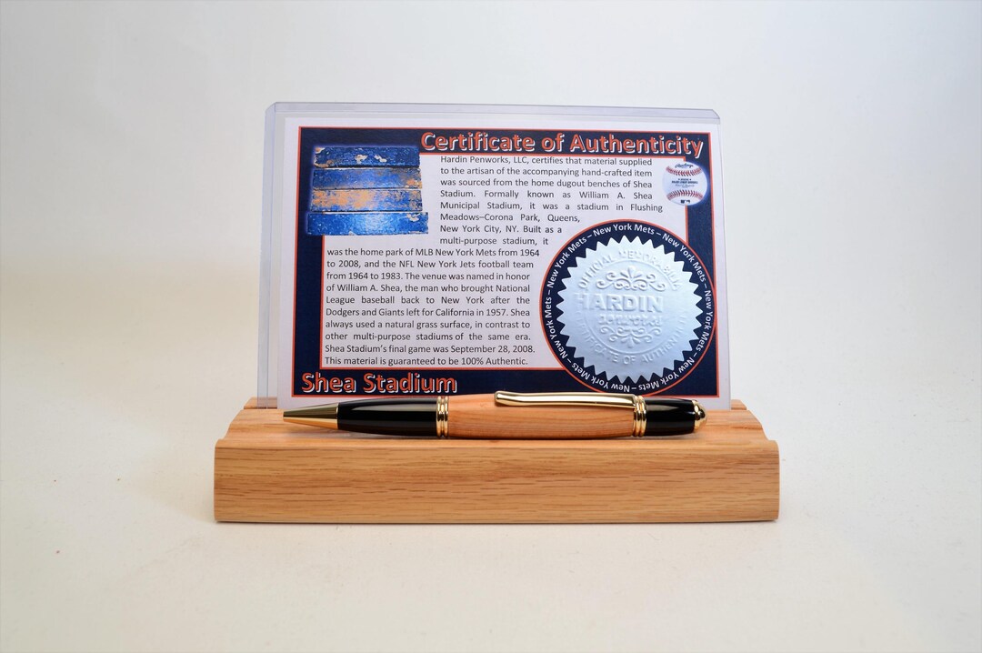 Handcrafted Pen Made From New York Mets Shea Stadium Wooden Home Dugout ...