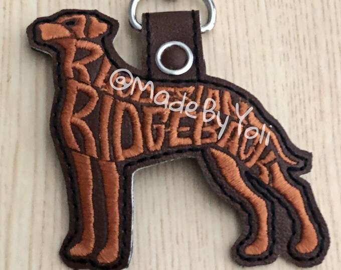 Embroidery Design Digitized Rhodesian Ridgeback Text Fill Keychain 4 X ...