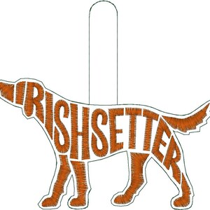 Embroidery Design Digitized Irish Setter Text Fill Keychain 4 X 4 - Etsy