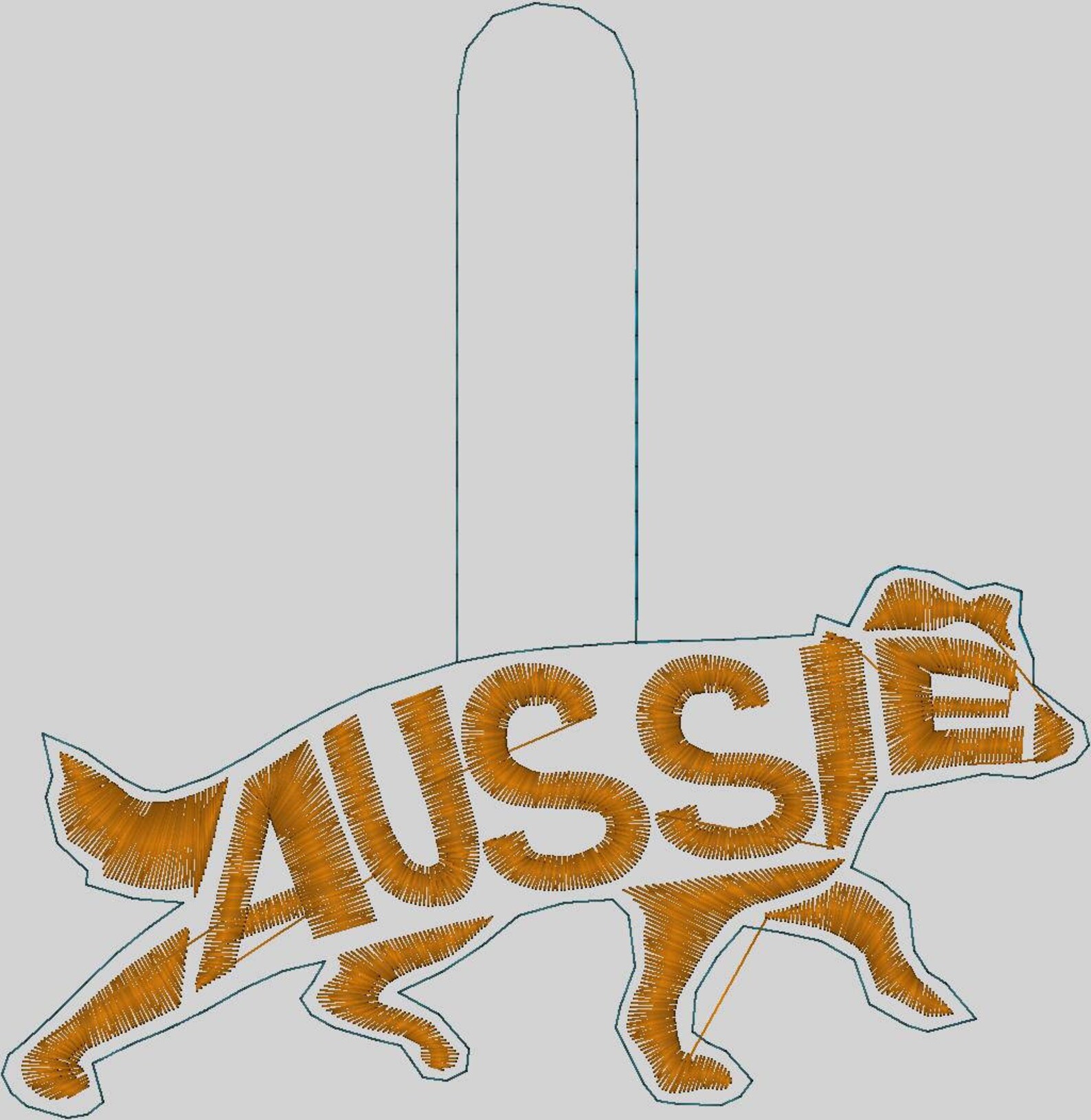 Embroidery Design Digitized Aussie Text Fill Keychain 4 X 4 | Etsy