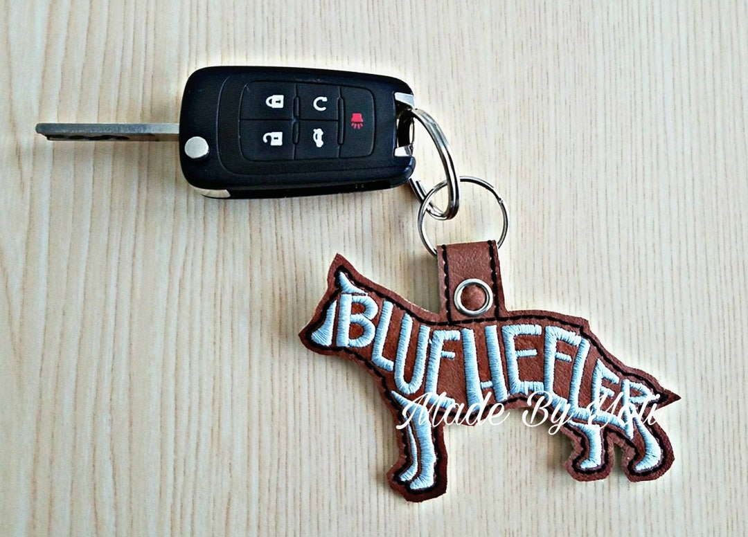 Embroidery Design Digitized Blue Heelertext Fill Keychain 4 X 4 - Etsy