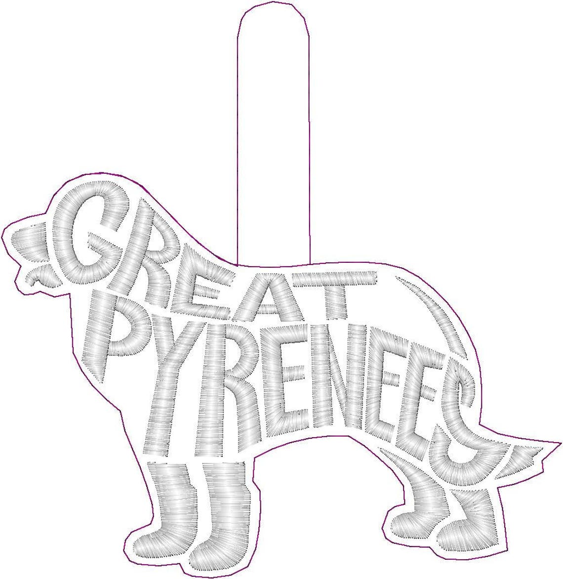 Embroidery Design Digitized Great Pyrenees Keychain 4 X 4 - Etsy