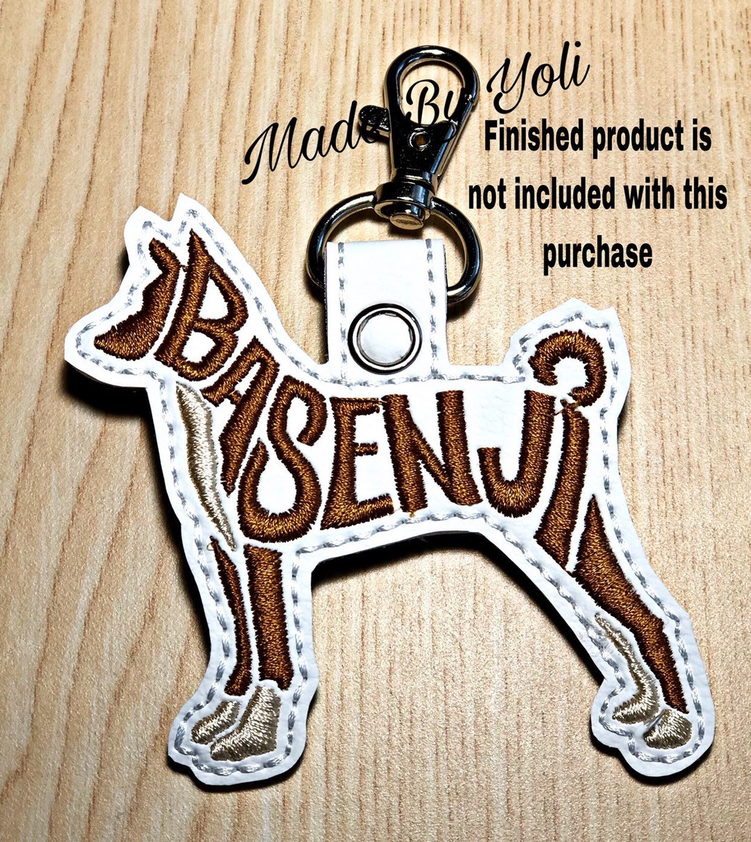 Embroidery Design Digitized Basenji Text Fill Keychain 4 X 4 - Etsy