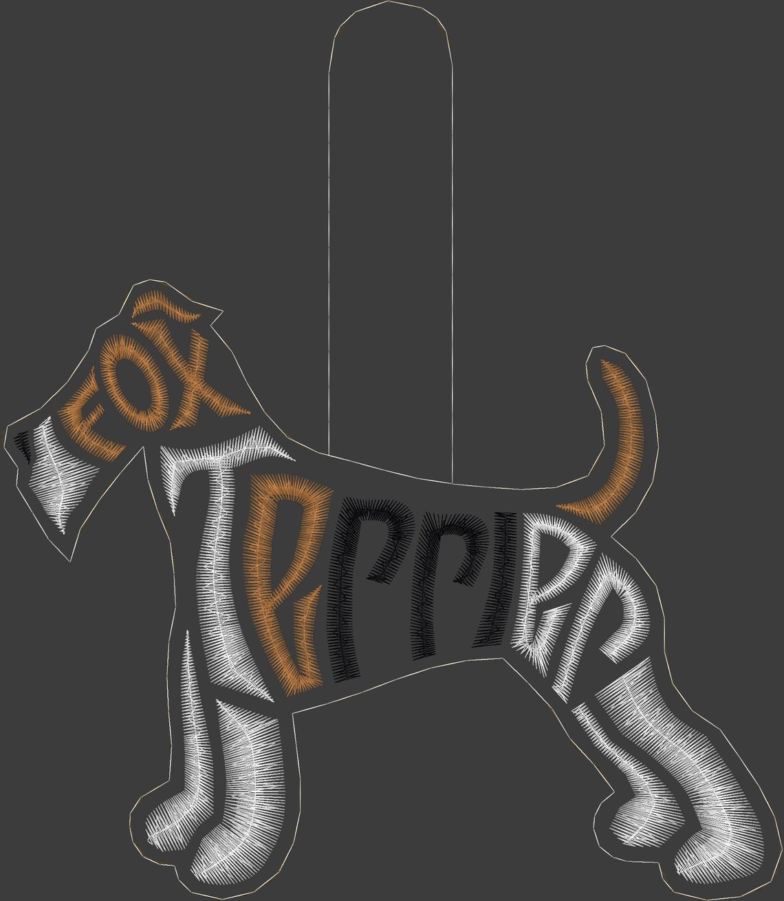 Embroidery Design Digitized Fox Terrier Text Fill Keychain 4 X 4 - Etsy