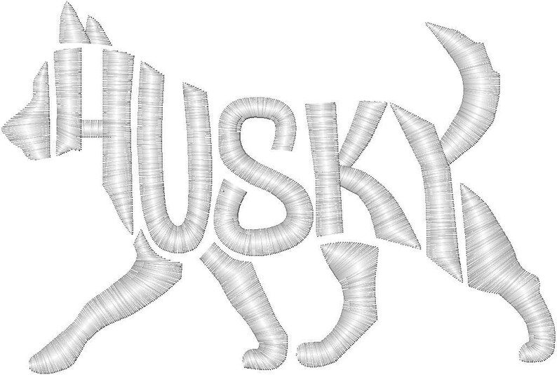 Embroidery Design Digitized Husky Text Fill 4 X 4 - Etsy
