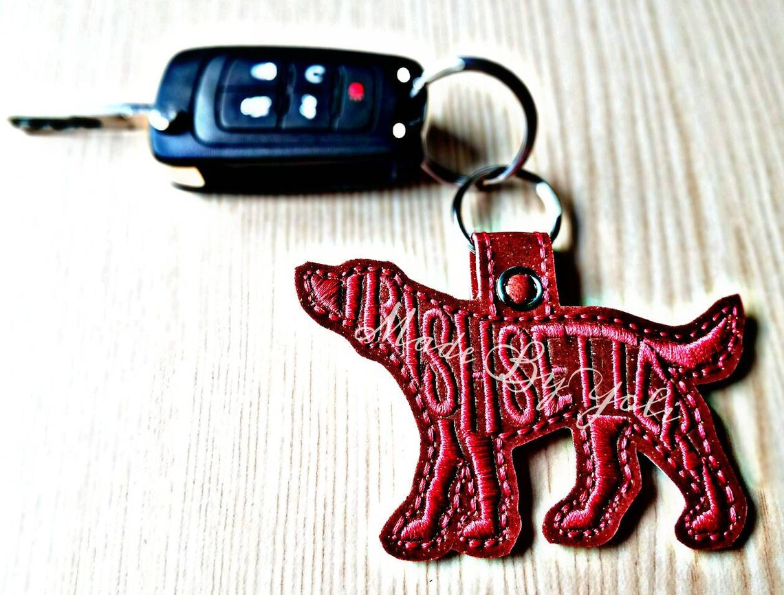 Embroidery Design Digitized Irish Setter Text Fill Keychain 4 - Etsy