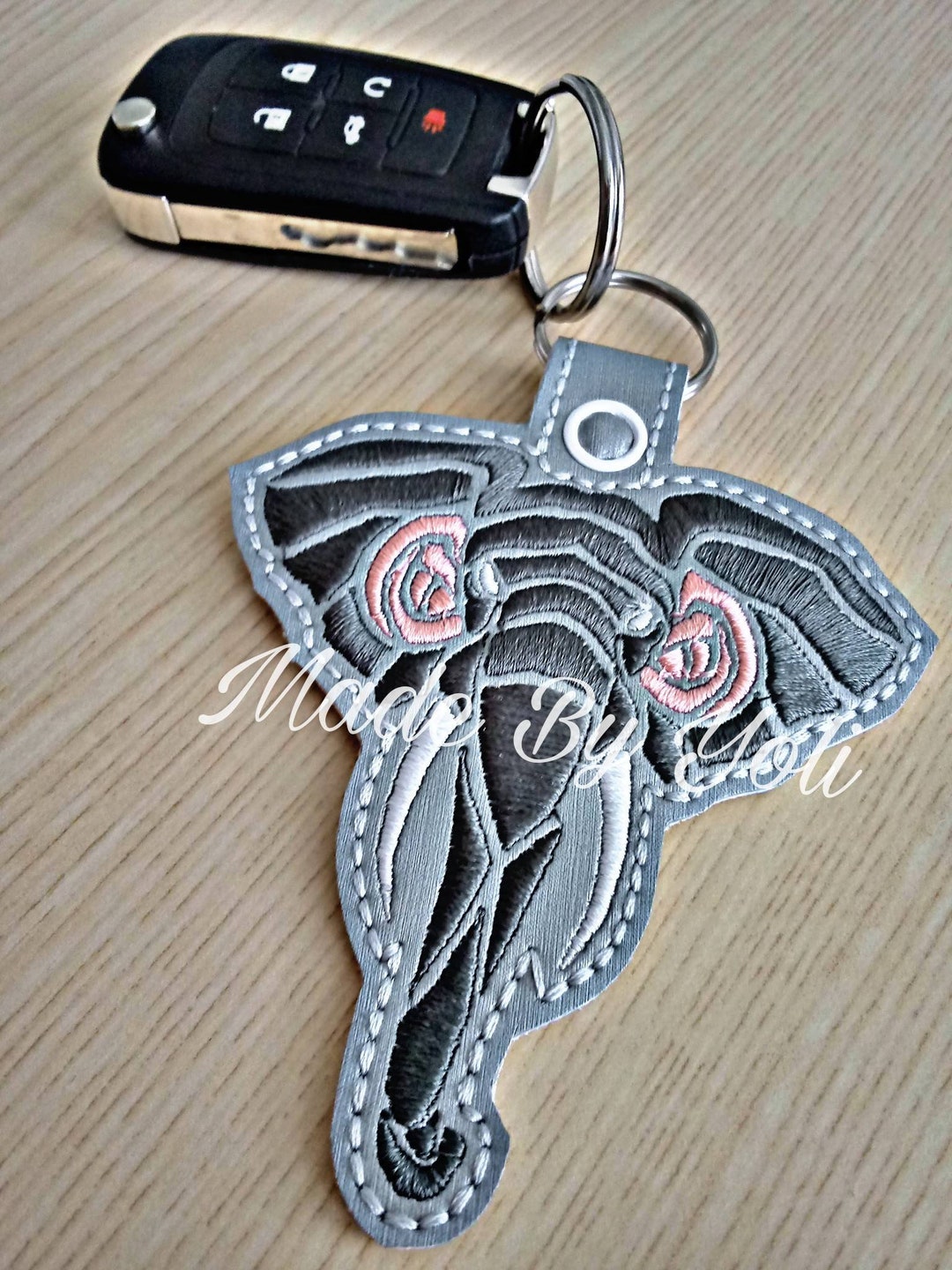 Embroidery Design Digitized Tribal Elephant Face Keychain 4 X 4 - Etsy