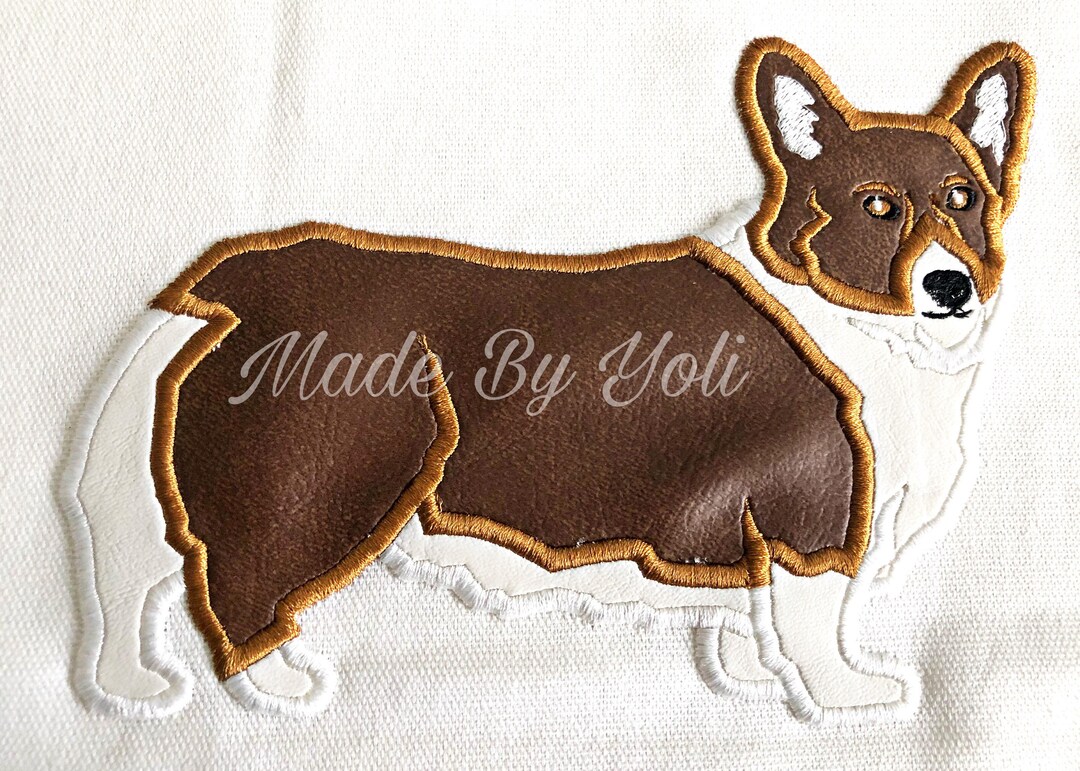 Embroidery Design Digitized Corgi Side View Applique 4 X 4 - Etsy