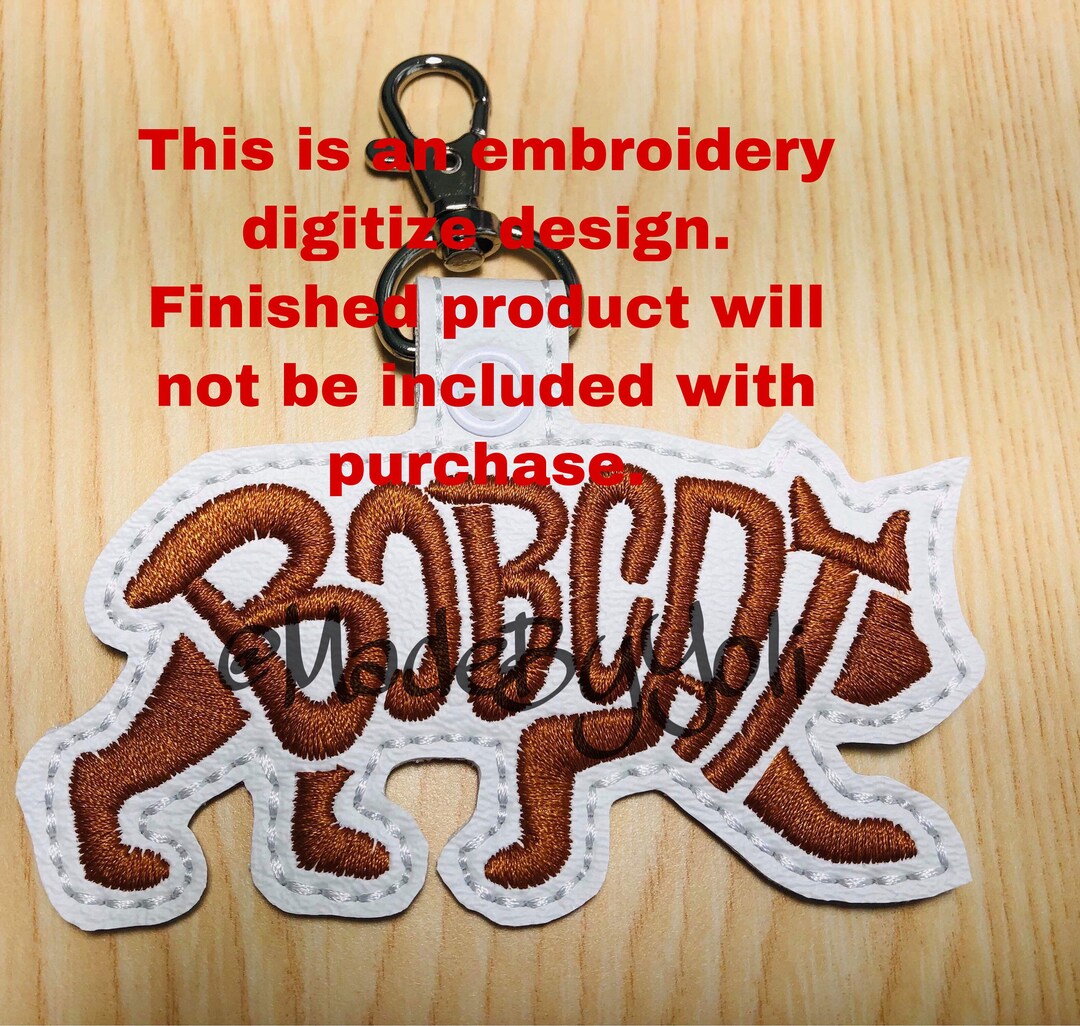 Embroidery Design Digitized Bobcat Keychain 4 X 4 - Etsy