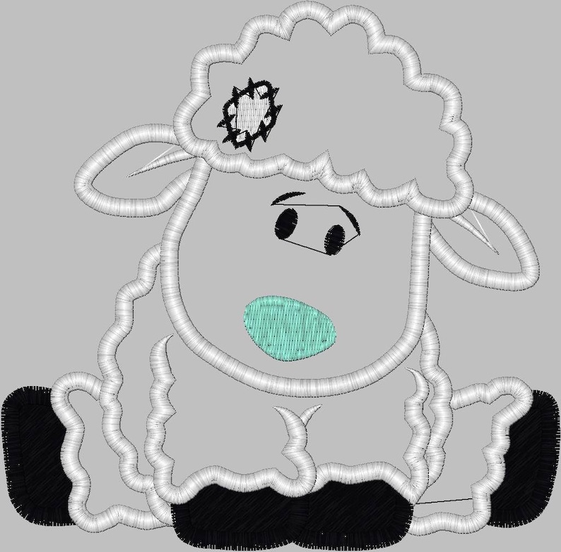 Embroidery Design Digitized Sheep Applique 5 X 7 - Etsy