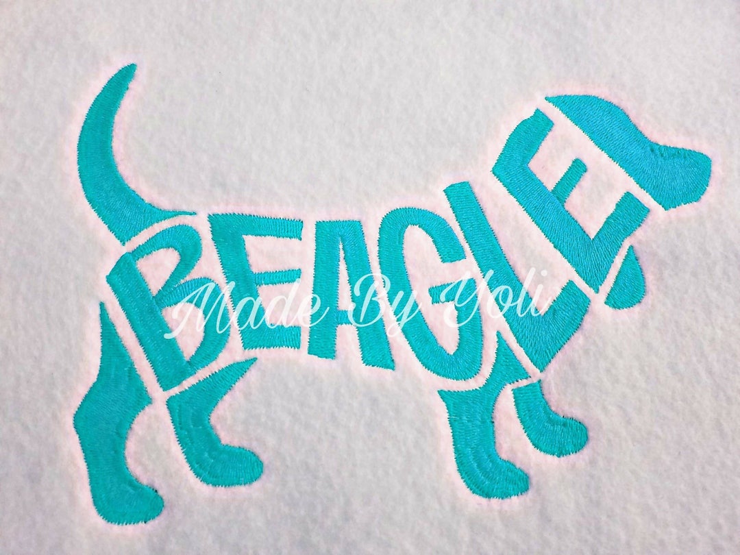 Embroidery Design Digitized Beagle Text Fill 5 X7 - Etsy