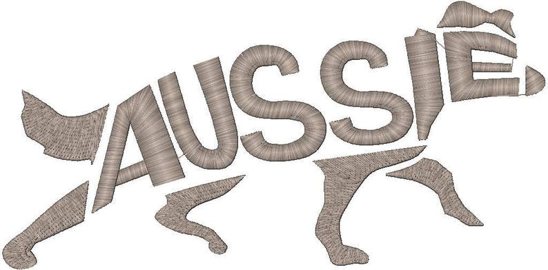 Embroidery Design Digitized Aussie Text Fill 5 x 7 | Etsy